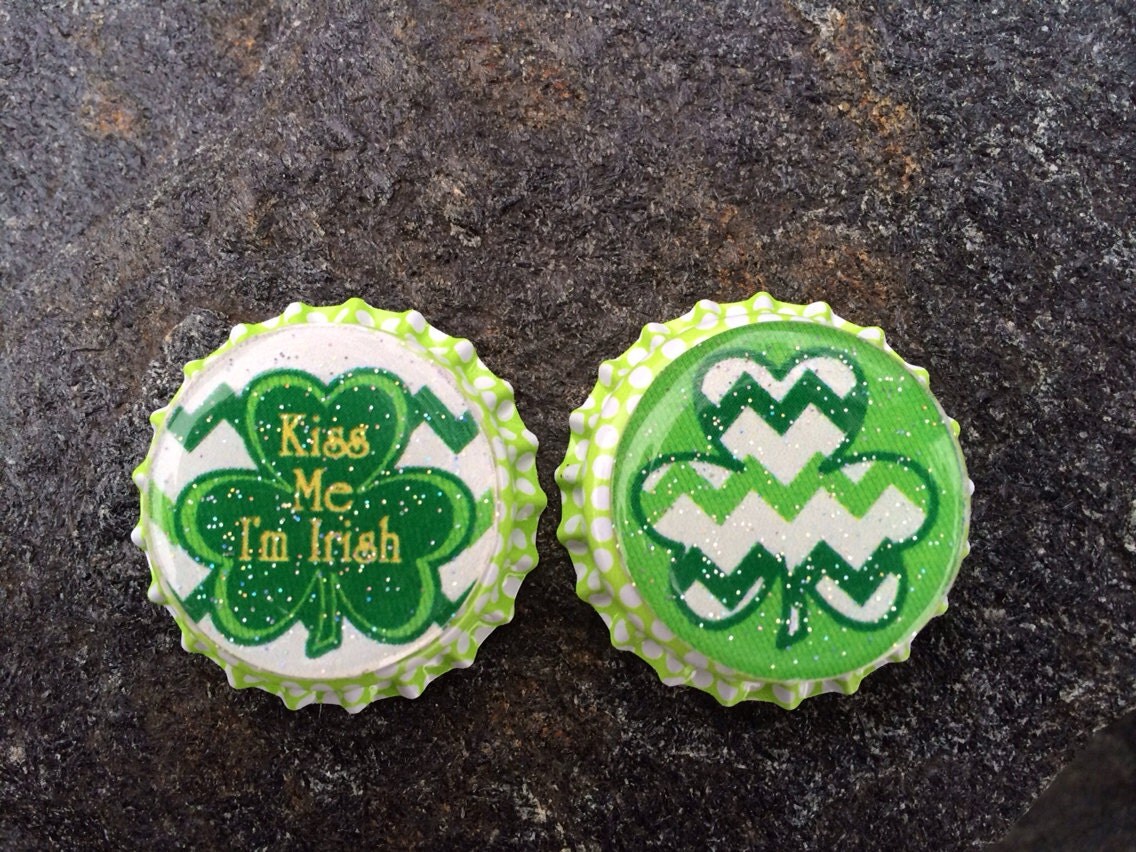 St. Patrick's Day Kiss Me I'm Irish Chevron by FROGSNFAIRIESBOUTIQ