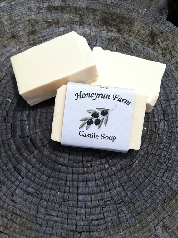 Castile Soap natural soap made with olive oil and by honeyrunfarm