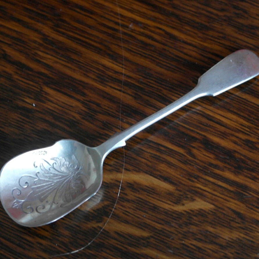 antique silver plate etched preserve spoon – Haute Juice