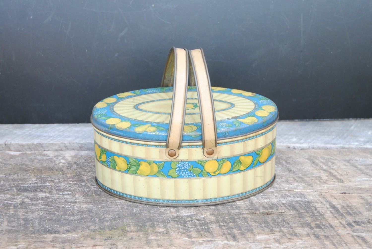 Vintage Tindeco Tin with Handles Fruit Design Storage – Haute Juice