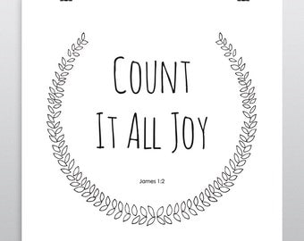 Popular items for count it all joy on Etsy