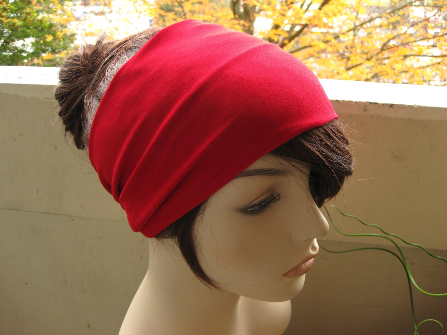 Garnet Red Turban Head Wrap Fabric Headband Yoga Headband