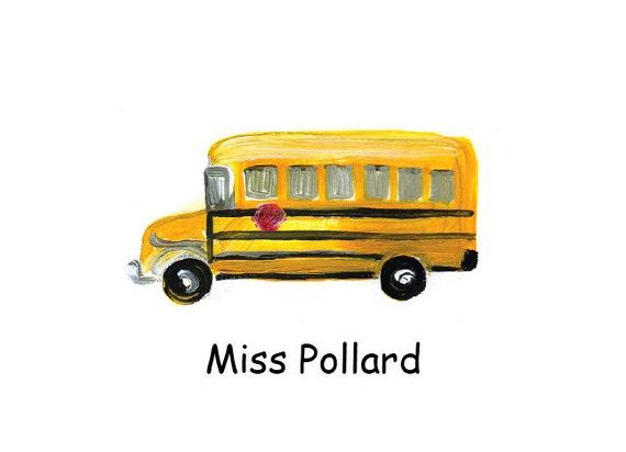 School Bus Note Card Personalized Stationery Set