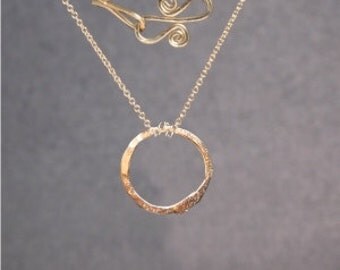 Hammered bubble loop Necklace 306 by CalicoJunoJewelry on Etsy