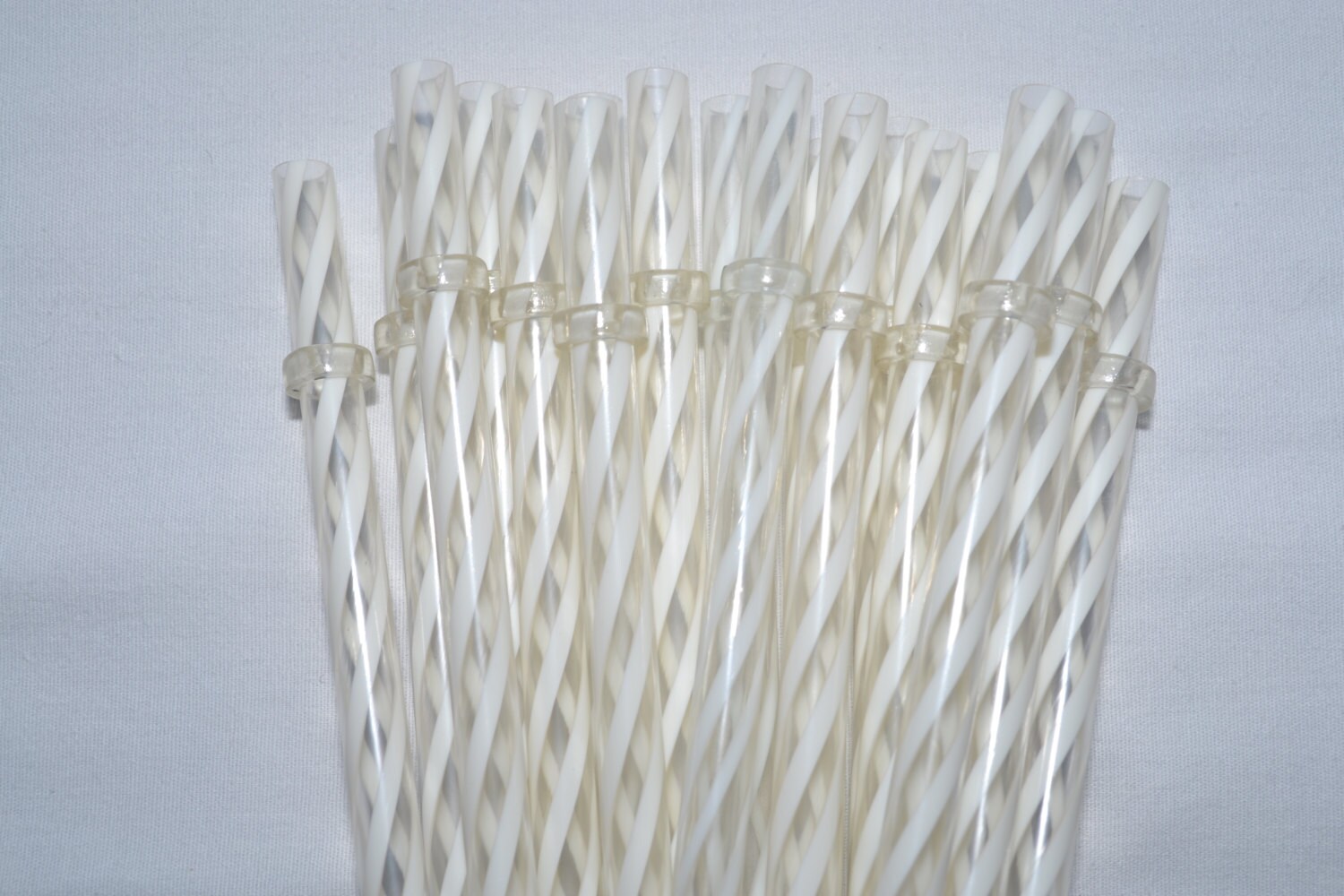 11 White And Clear Swirly Straws Reusable 11 Inch