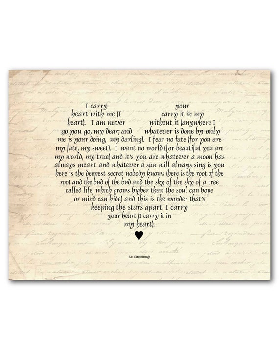 I carry your heart with me poem e.e. by SusanNewberryDesigns