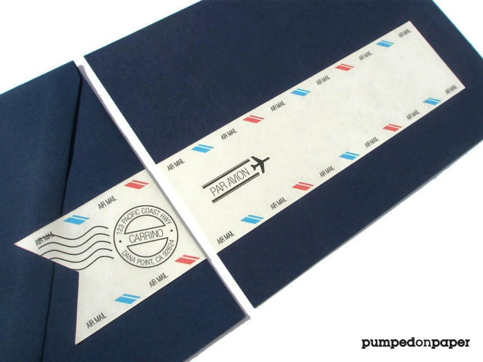 airmail wraparound address labels personalized banner