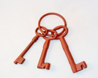 Cast Iron Skeleton Barrel Keys Farm House Decor Housewarming Gift ...