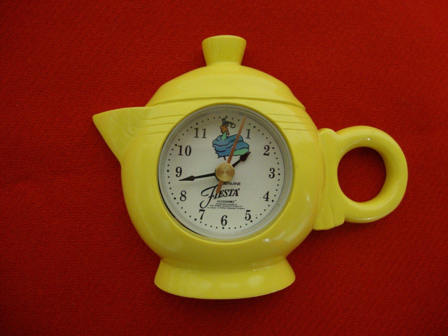 Rare Yellow Fiesta Teapot Clock