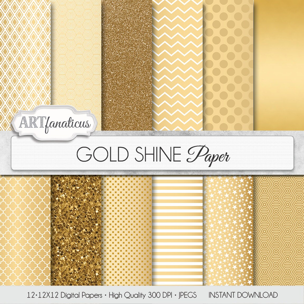 Gold digital paper Christmas gold paper GOLD