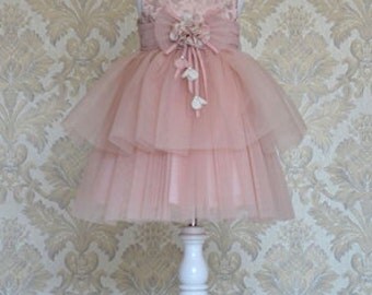 Lace Flower Girl Dress.... Flower Girl Tutu Dress....junior bridesmaid ...
