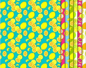 lemonade digital paper, pink lemonade party invitation paper, summer ...