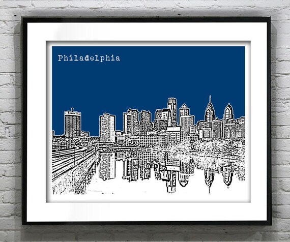 Philadelphia Pennsylvania Poster Art Skyline Print PA