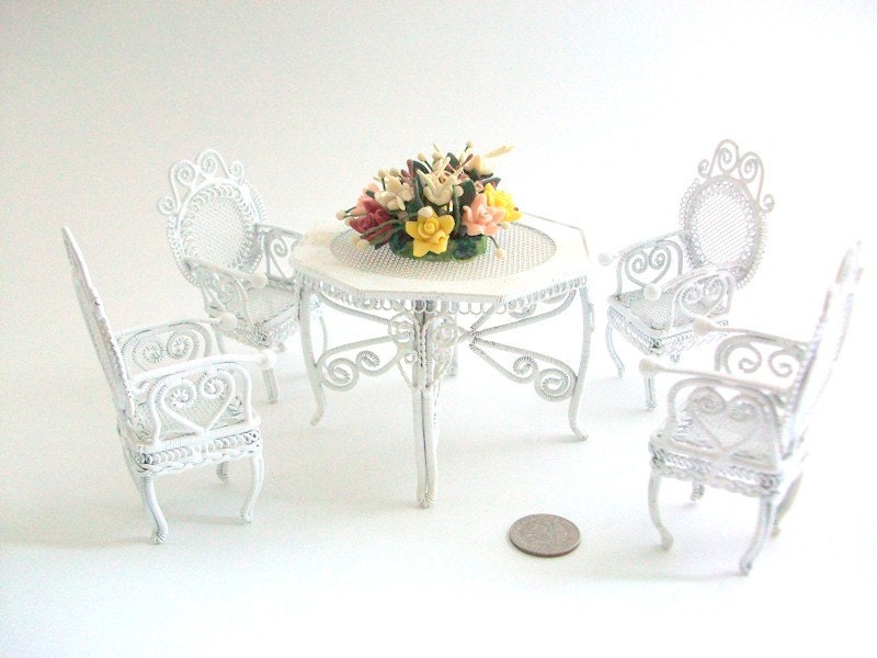 Miniature Patio Set, Dollhouse Patio Set, Miniature Furniture ...