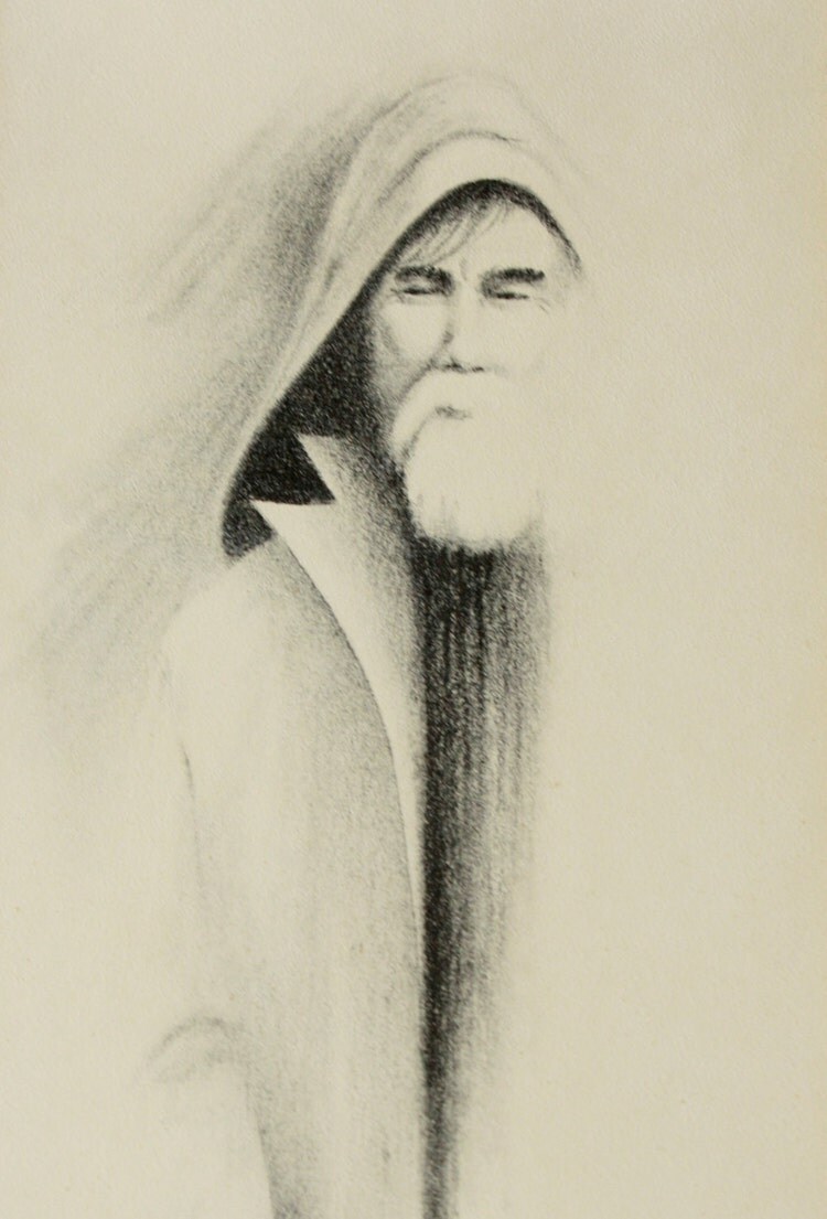 Vintage Signed Virginia Miller Lithograph-Man by NanasAtticFairy