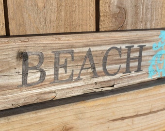 Wooden Beach Sign