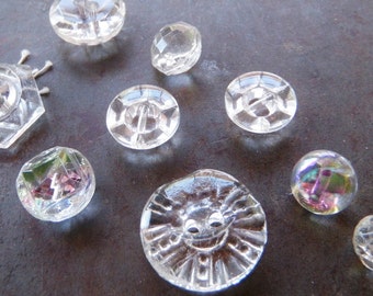 Popular items for clear glass buttons on Etsy