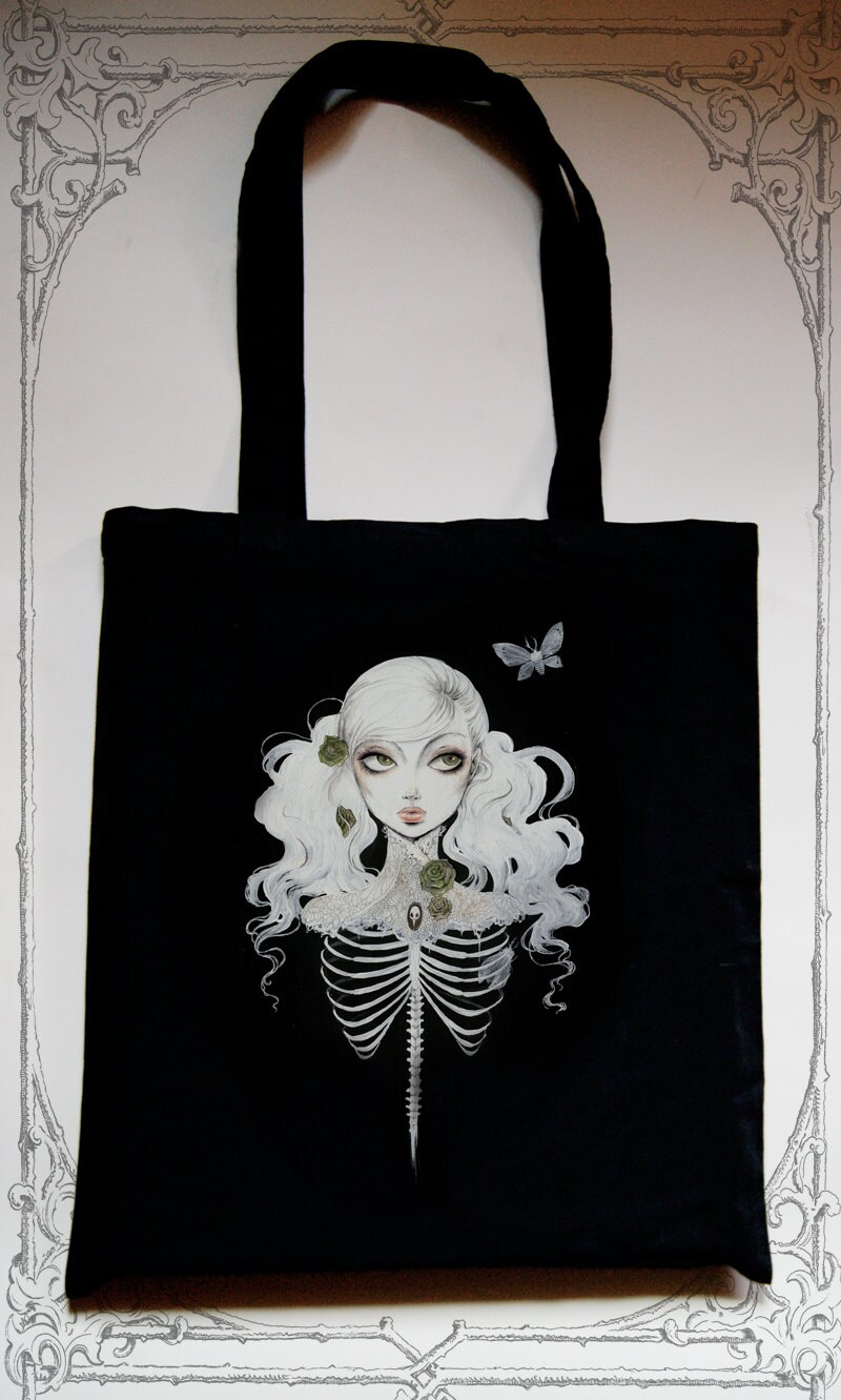 Tote bag Ribcaged Goth Pop Surrealism