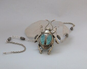 Silver scarab | Etsy