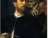 Items similar to Death Playing the Fiddle, Arnold Bocklin, Self ...