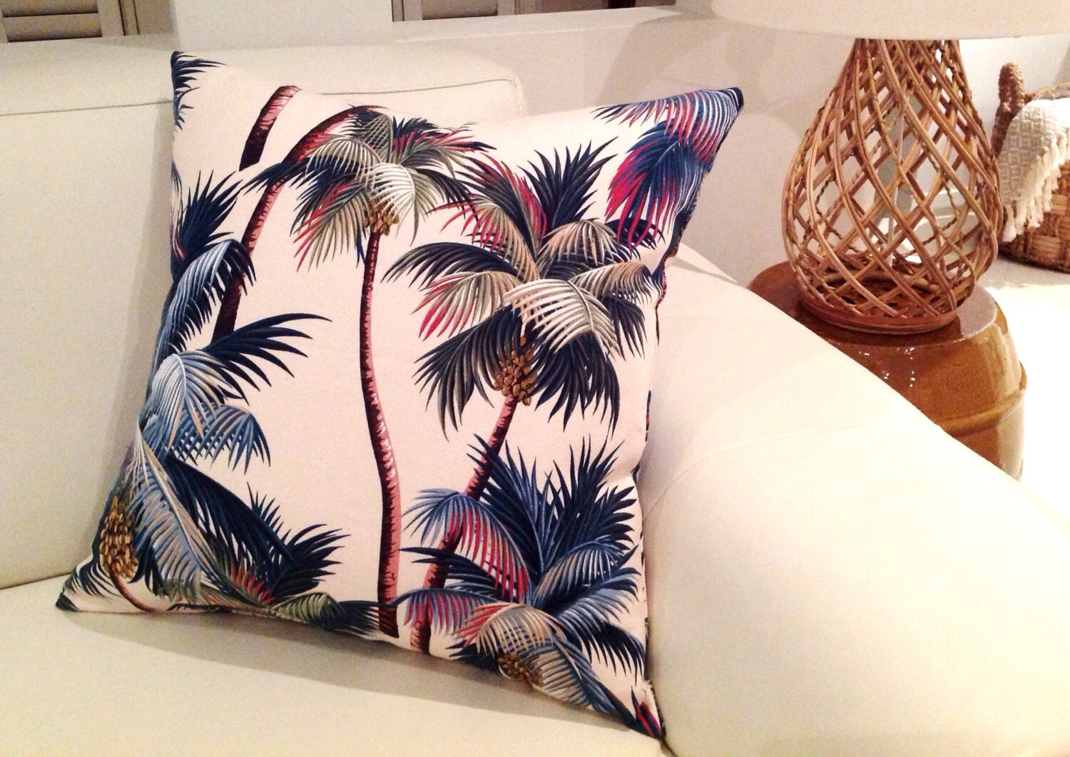 Palm Tree Cushion Palm Pillows Tropical Palms Cream Cushion