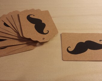25 Card Stock vinyl Mustache Paper favor tag. Scrap booking, gift tag ...