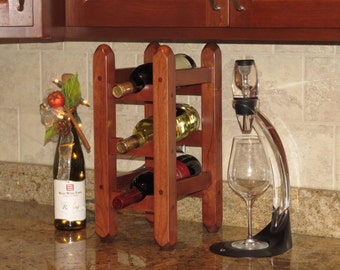 Items similar to Modern Rustic Hanging Wood Wine Rack - Exotic African ...