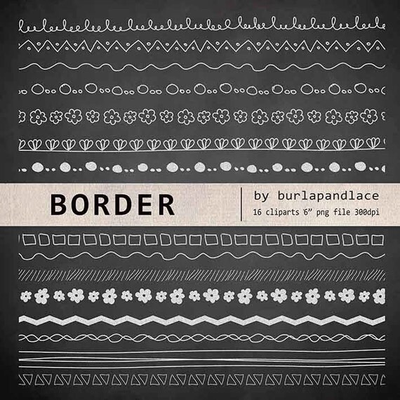 Items similar to Hand draw clip arts chalkboard border clip arts ...