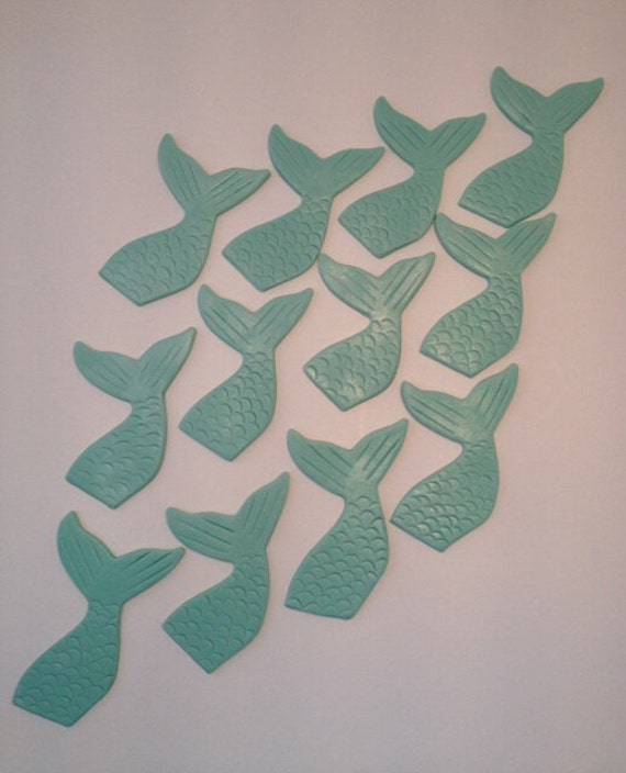 Mermaid Tails Cupcake Toppers Fondant
