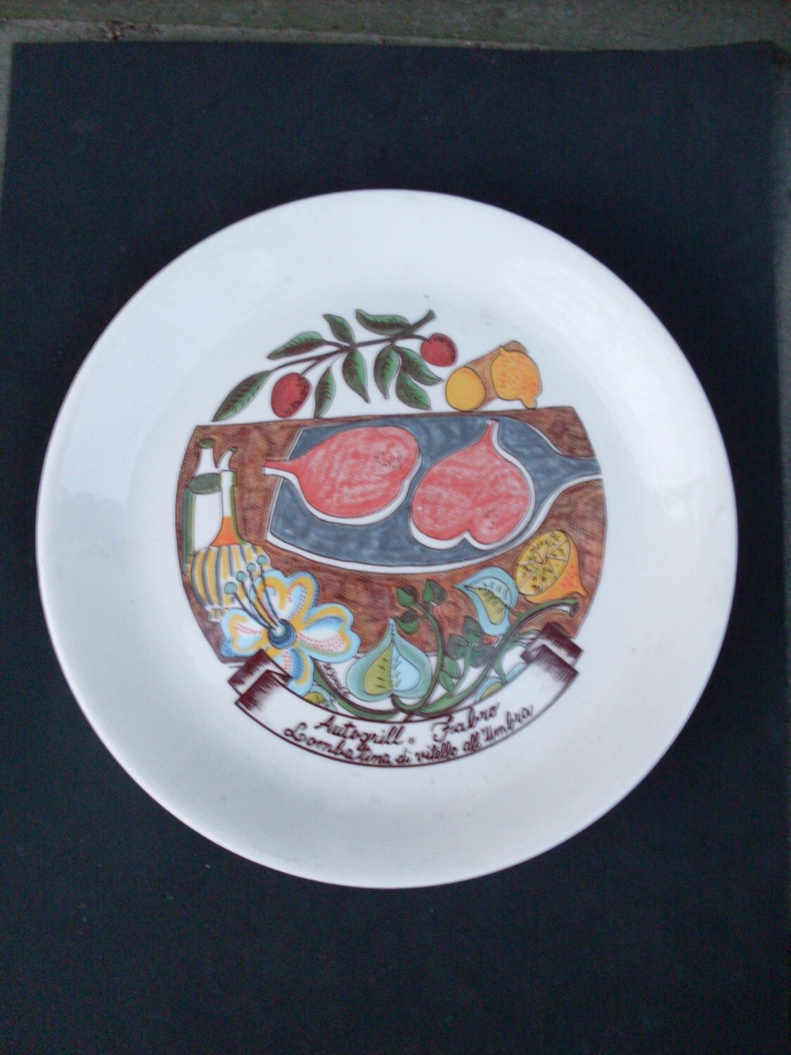 Italian Art Pottery Restaurant Plates Mid-Century Modern by DeSimone ...