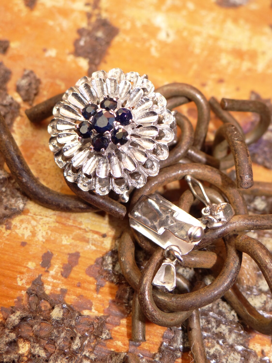 18k clasp slide bracelet double strand necklace solid white gold ...