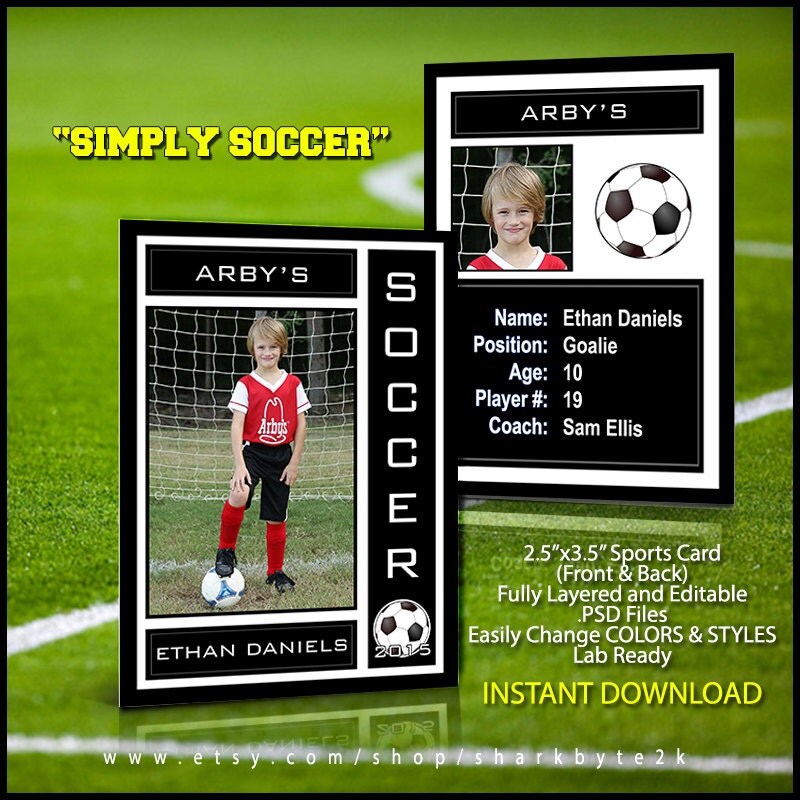 2017 Soccer Sports r Card Template For Photoshop SIMPLY