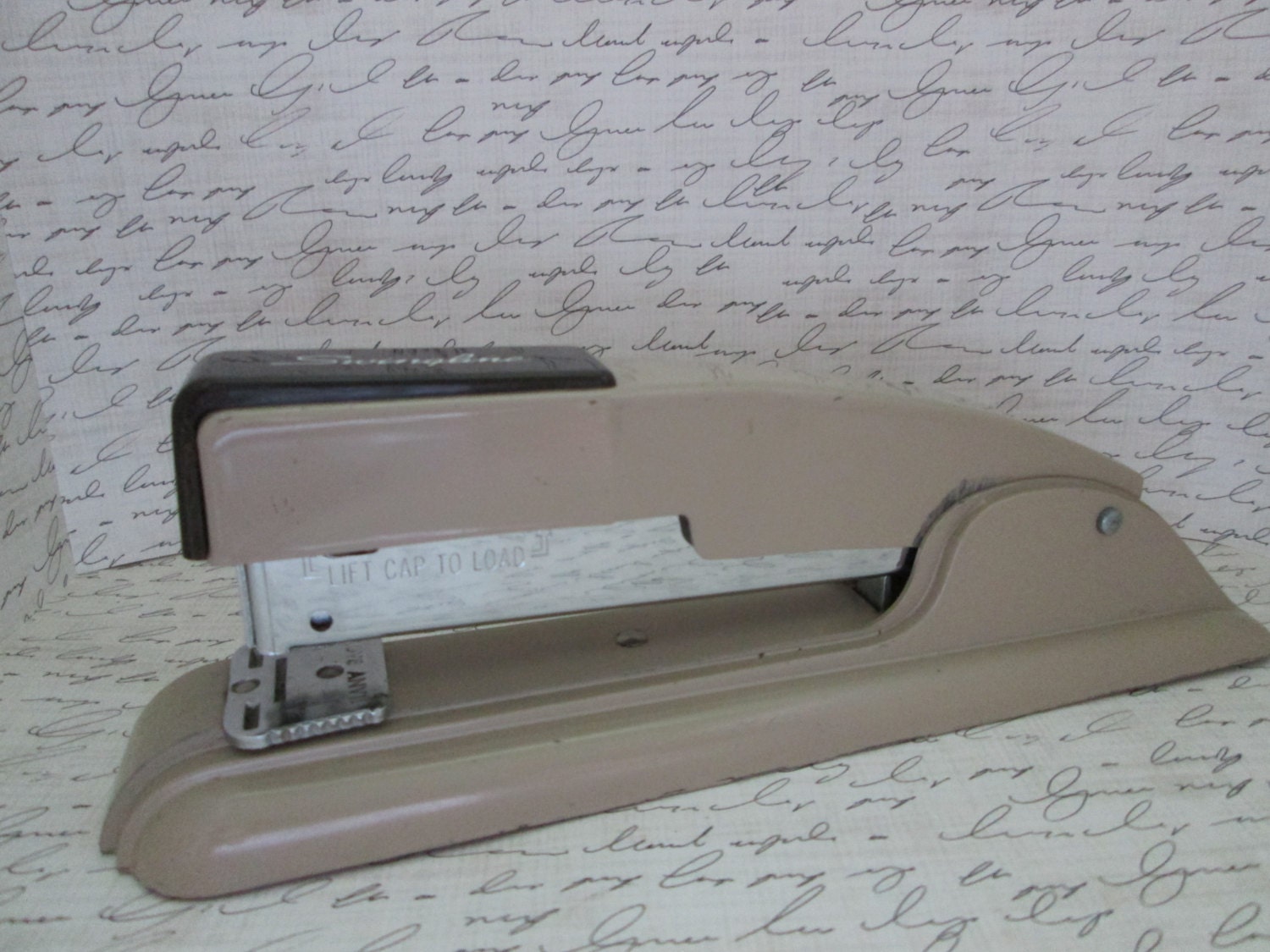 Vintage Stapler Metal Swingline Stapler in Brown and Cream Full size ...