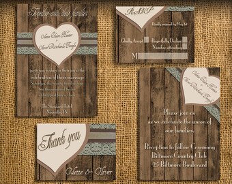 Wooden fence invitations (With images) | Wedding invitations rustic ...
