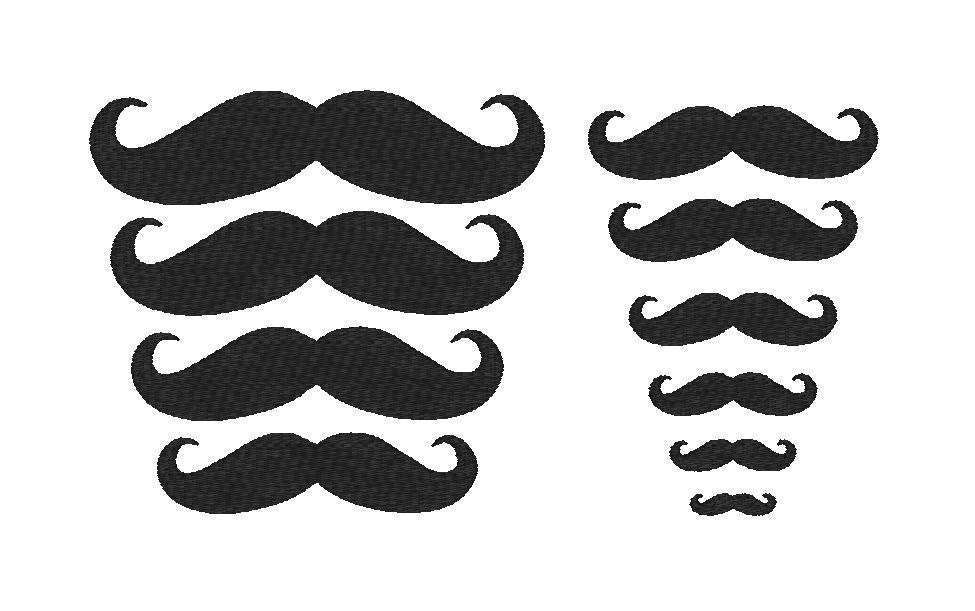Machine Embroidery Design mustache collection 10 by FabricModern