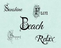 Unique beach word art related items | Etsy