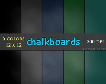 Chalk Digital Paper: Printable Blackboard Digital Paper with