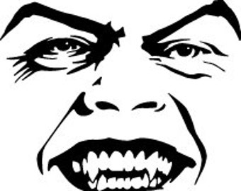 Scary face decal | Etsy