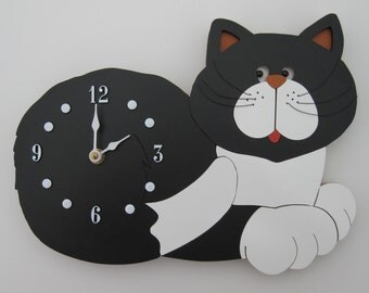 Kitty cat wall clock | Etsy