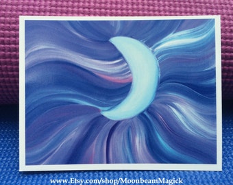 Sapphire Moonbeam Energy Paintings by MoonbeamMagick on Etsy