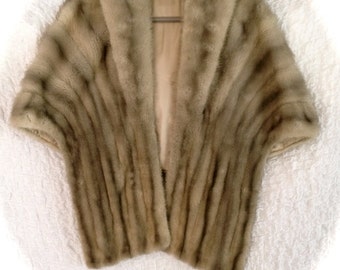 rare vintage fur, gift for her, unique mink jacket, silver mink, taupe ...