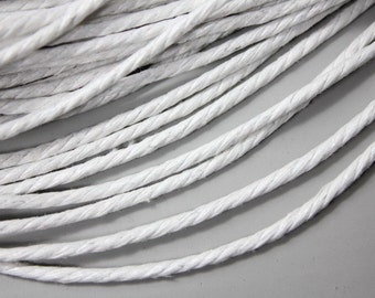 5 Yards 2.5mm White Hemp Cords, Hemp Cotton Rope HM21