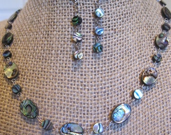 Abalone Necklace and Earrings