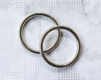 2 Pieces of 62mm Large Silver O Rings
