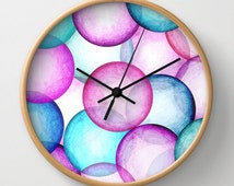 Unique colorful wall clock related items | Etsy
