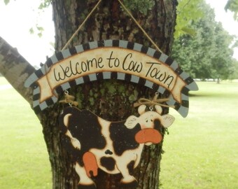 Cow welcome sign | Etsy