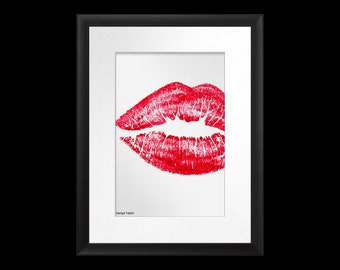 SALE!! Kissy Lips Pop Art Original Art Graphic Design Print! You Print ...
