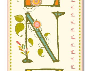 Children's Growth Chart Nursery Art Molecules by KZukowski