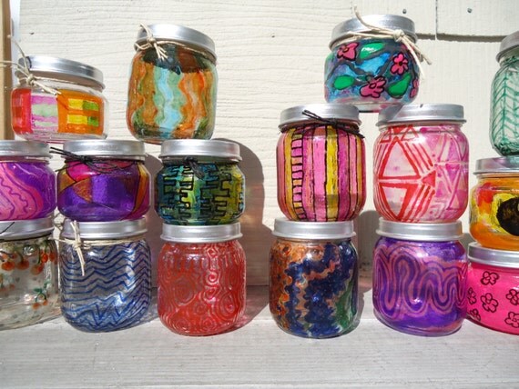Items similar to Handpainted Upcycled Nug Jug Baby Stash Jar - Choose ...
