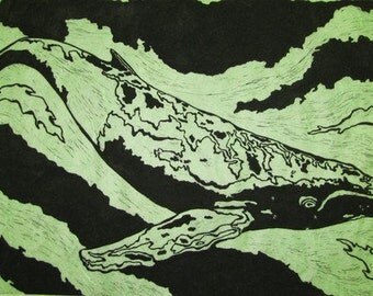 Whale engraving | Etsy